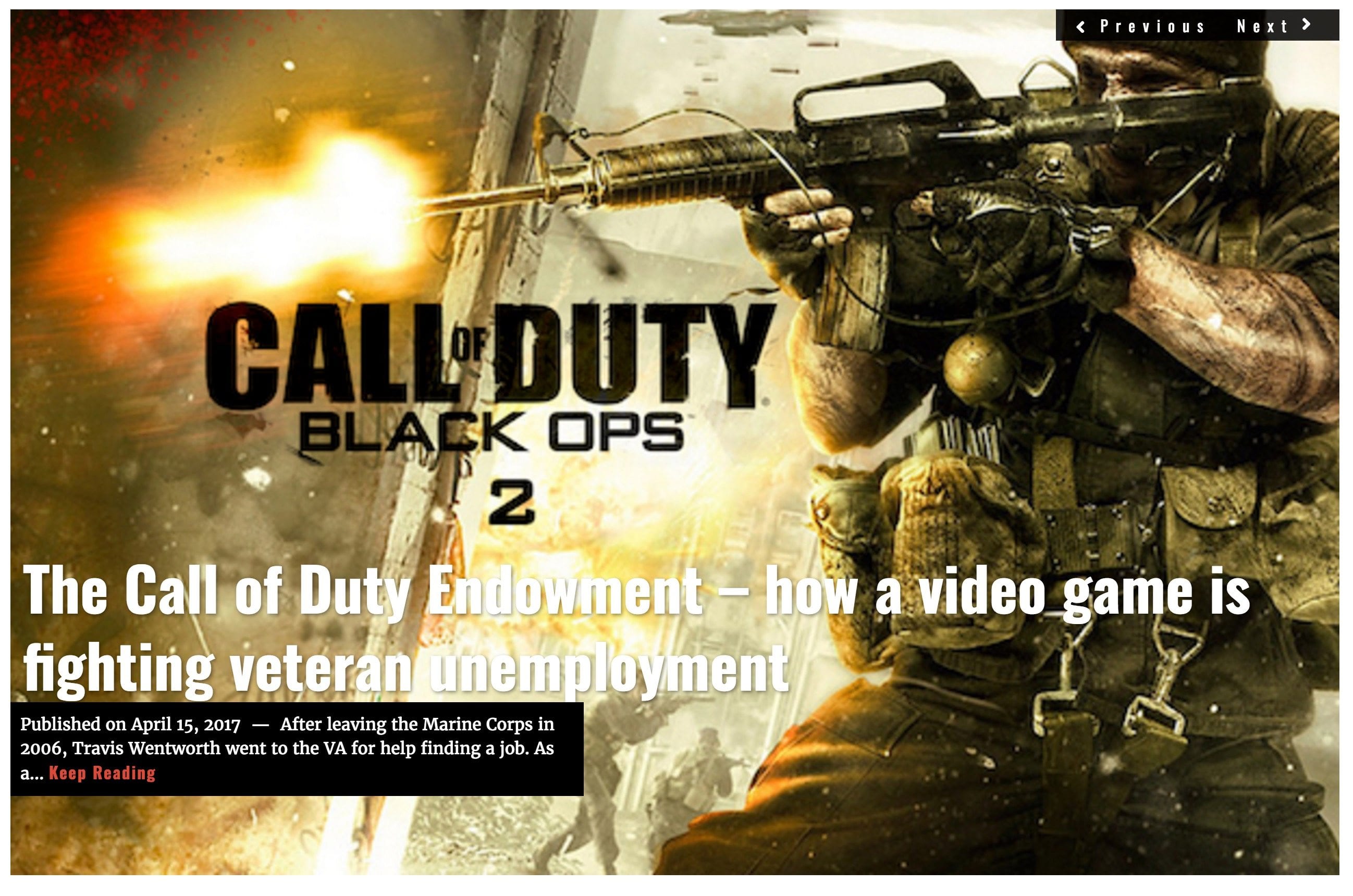 In its fight against veteran unemployment, the Call of Duty Endowment ...